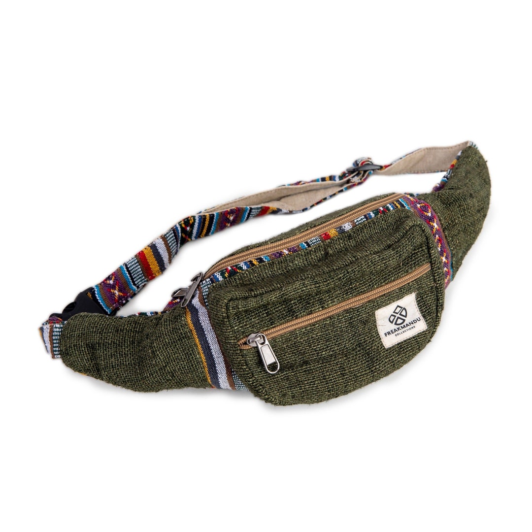 Freakmandu Eco-friendly Boho Hippie Style Hemp Waist Bag for Hiking ...