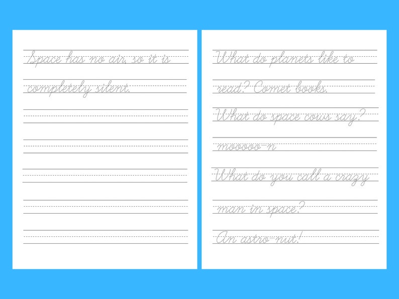 Learning Cursive: Space Handwriting and Tracing Book for Grades 1-3 ...