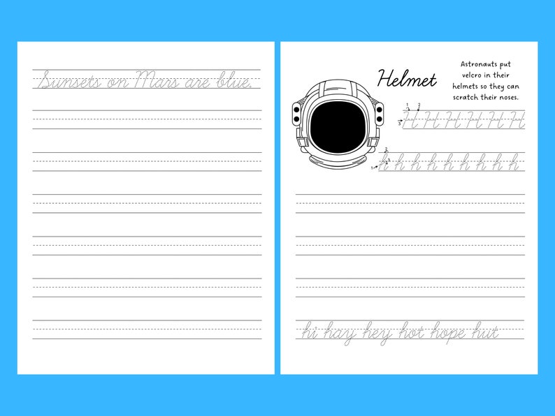 Learning Cursive: Space Handwriting and Tracing Book for Grades 1-3 ...