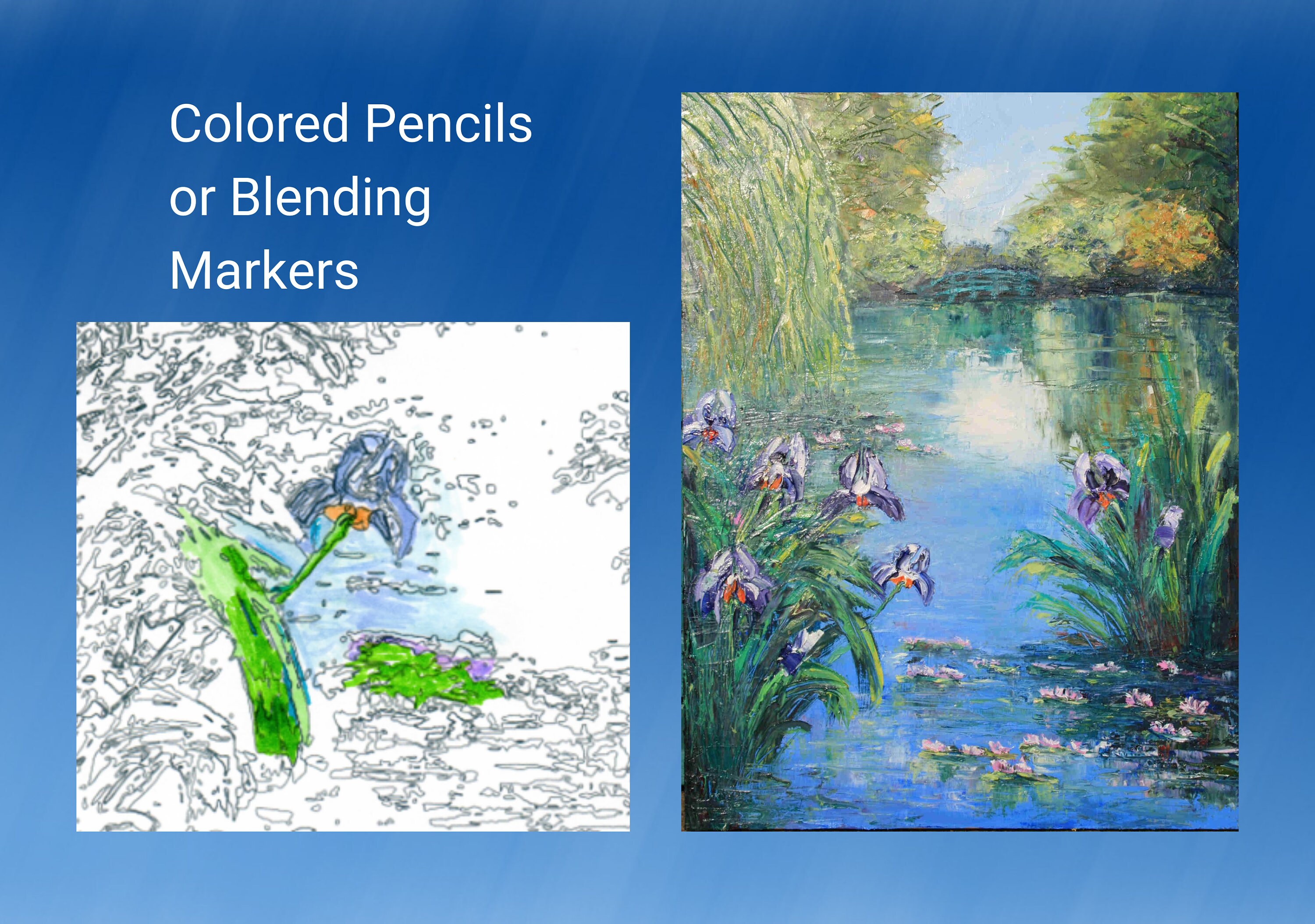 Monet Coloring Book: for Colored Pencils and Blending Markers - Etsy