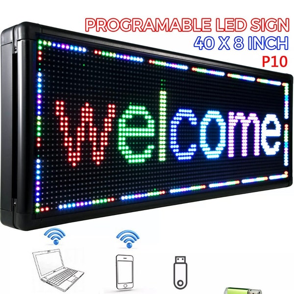 Programmable Led Scrolling Message Sign - Etsy