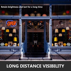 LED Neon Window Open Display Sign Light Large Bright Horizontal ...