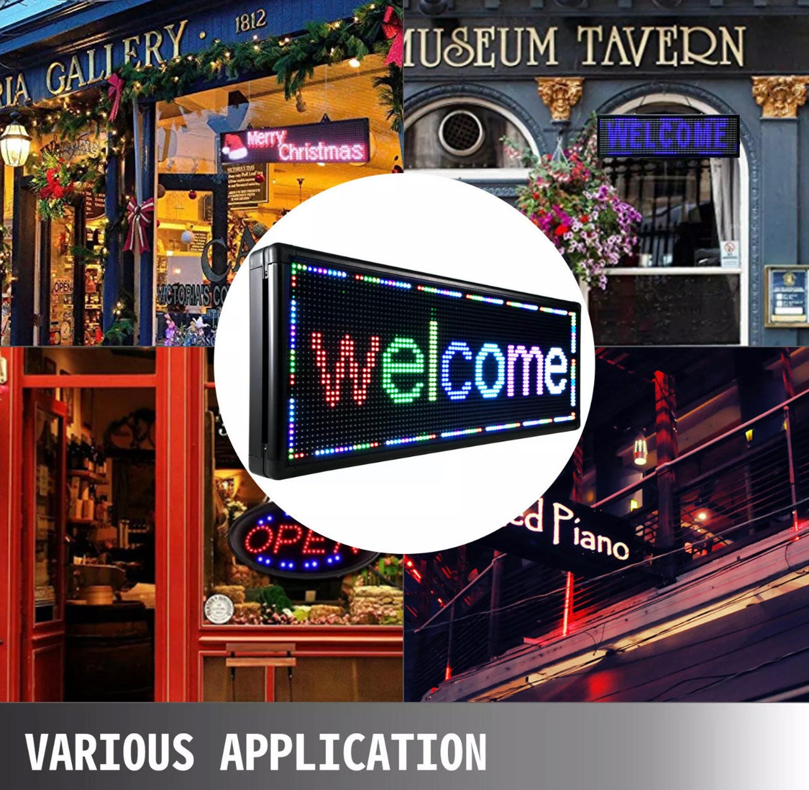 Led Sign Programmable Scrolling Sign Color Sign for Window Advertising ...