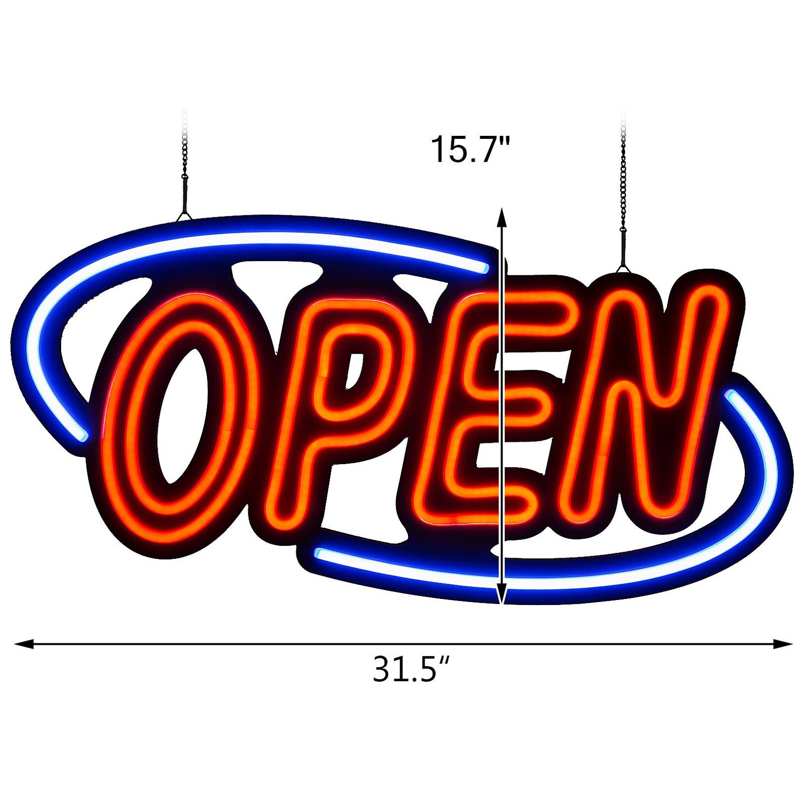 LED Neon Window Open Display Sign Light Large Bright Horizontal ...