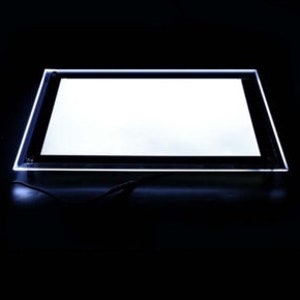 Crystal LED Light Box Clear Acrylic Backlit Illuminated LED Poster Edge ...