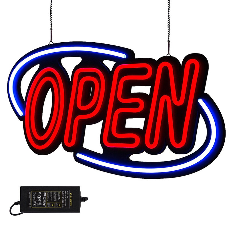 LED Neon Window Open Display Sign Light Large Bright Horizontal ...