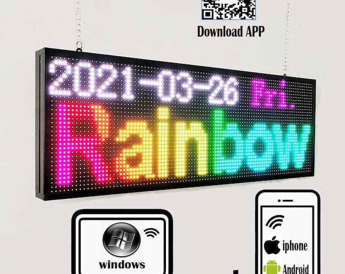 Led Sign Programmable Scrolling Sign Color Sign for Window Advertising ...