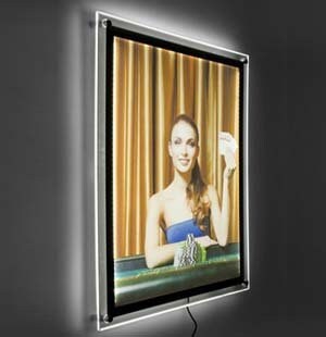 Crystal LED Light Box Clear Acrylic Backlit Illuminated LED Poster Edge ...