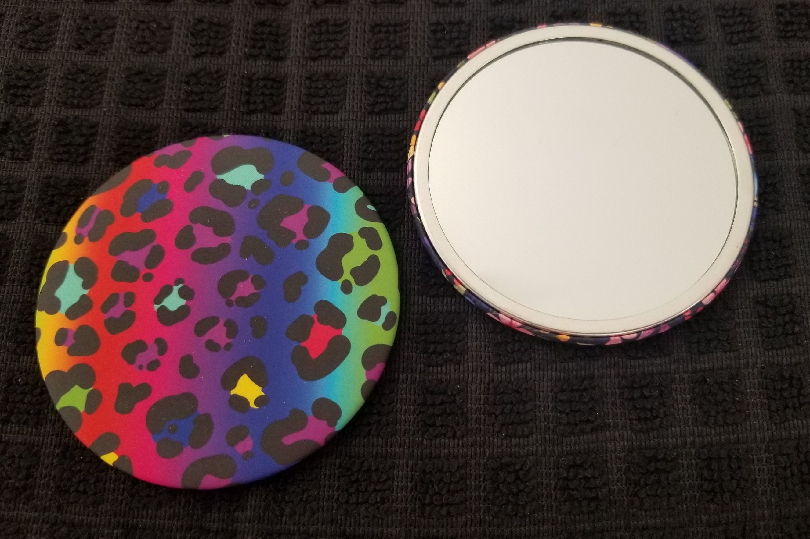 Neon Leopard Print Pocket Mirror - 3" Metal Casing - Etsy