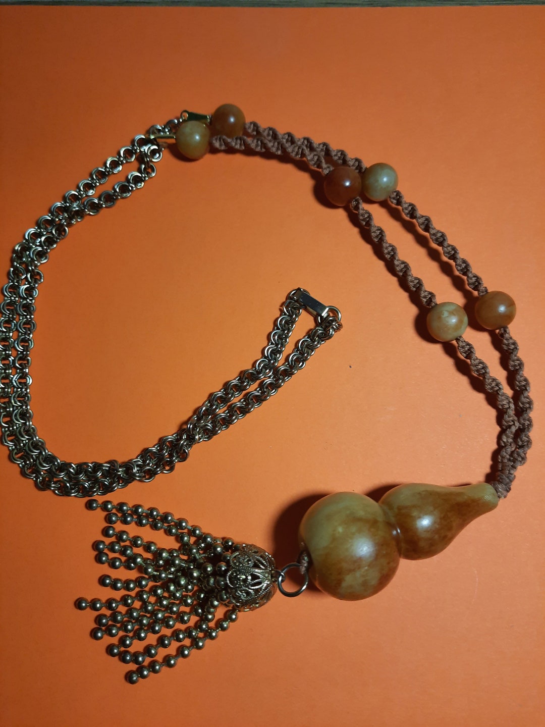 Antique Color Amber Jade Tassel Necklace Fashion Best Gift - Etsy