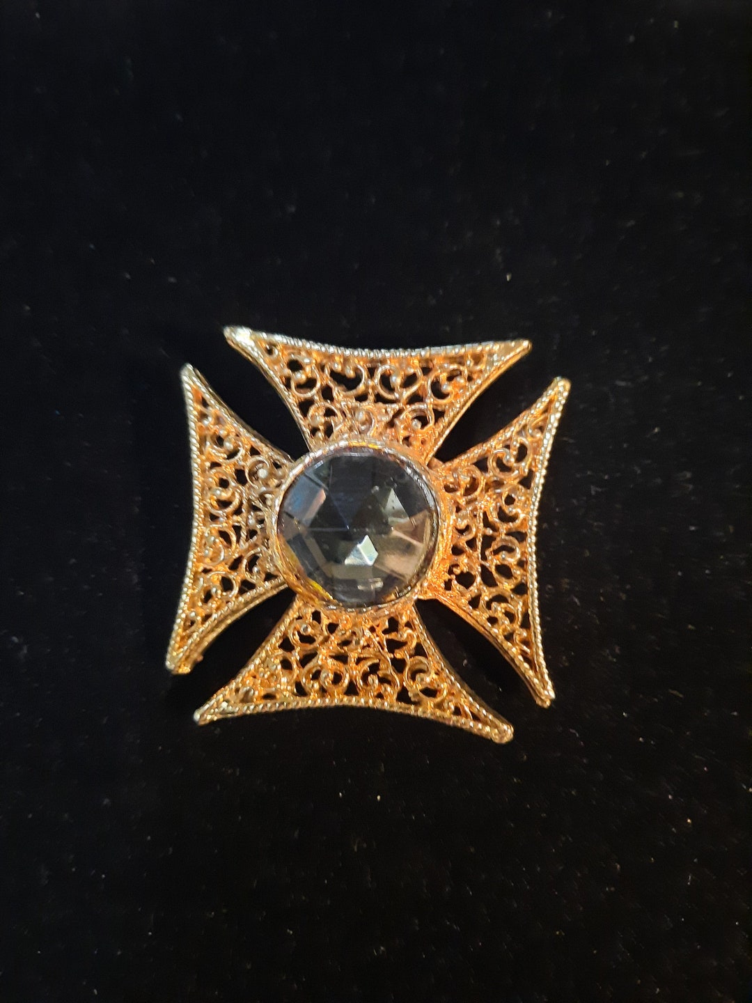Vintage Intaglio Filigree Maltese Crest Ambre 2" Fashion Best Gift - Etsy