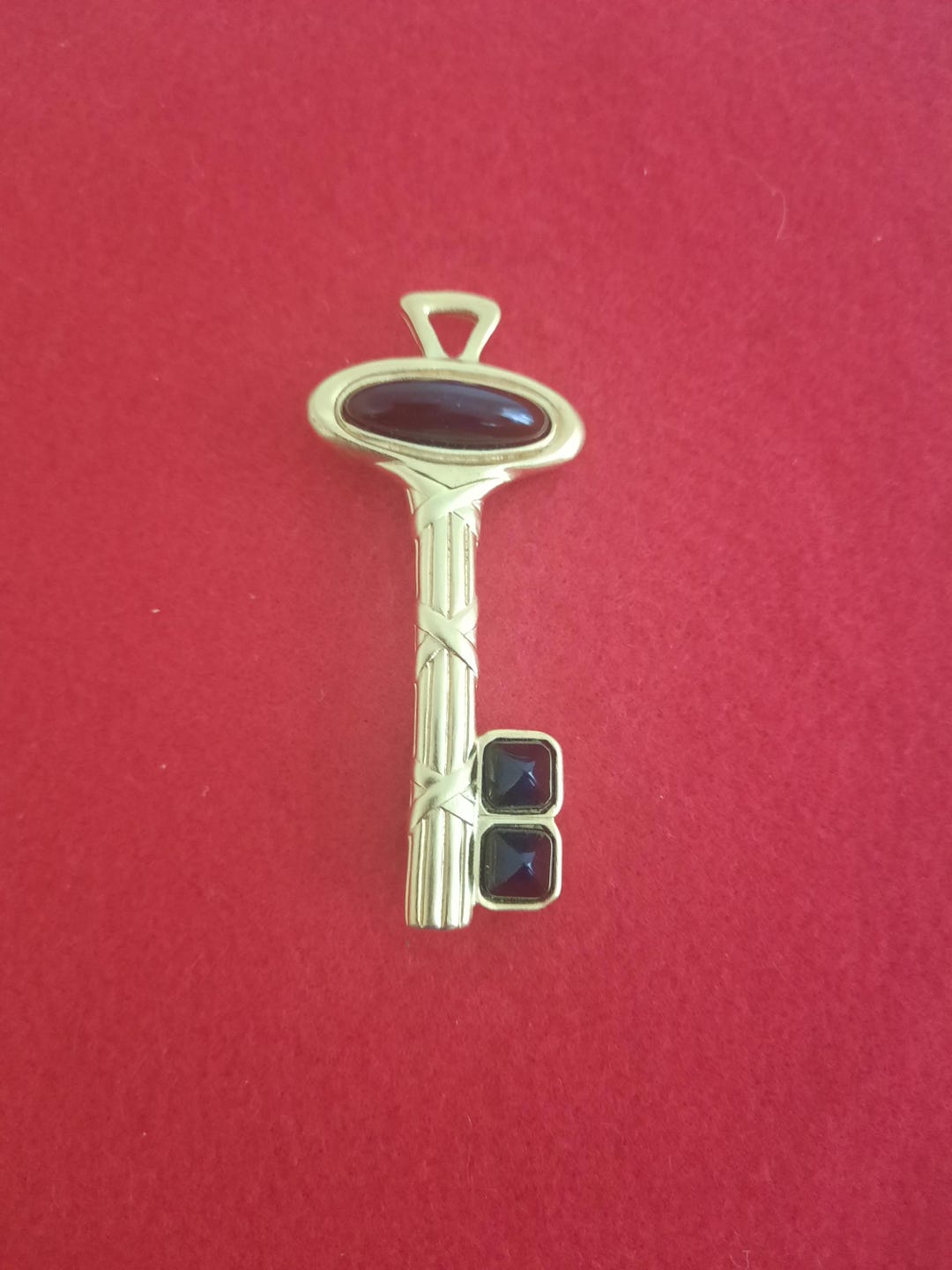 Karl Lagerfeld Paris Unsigned Rare Gold Tone Large Key Brooch Pendant ...
