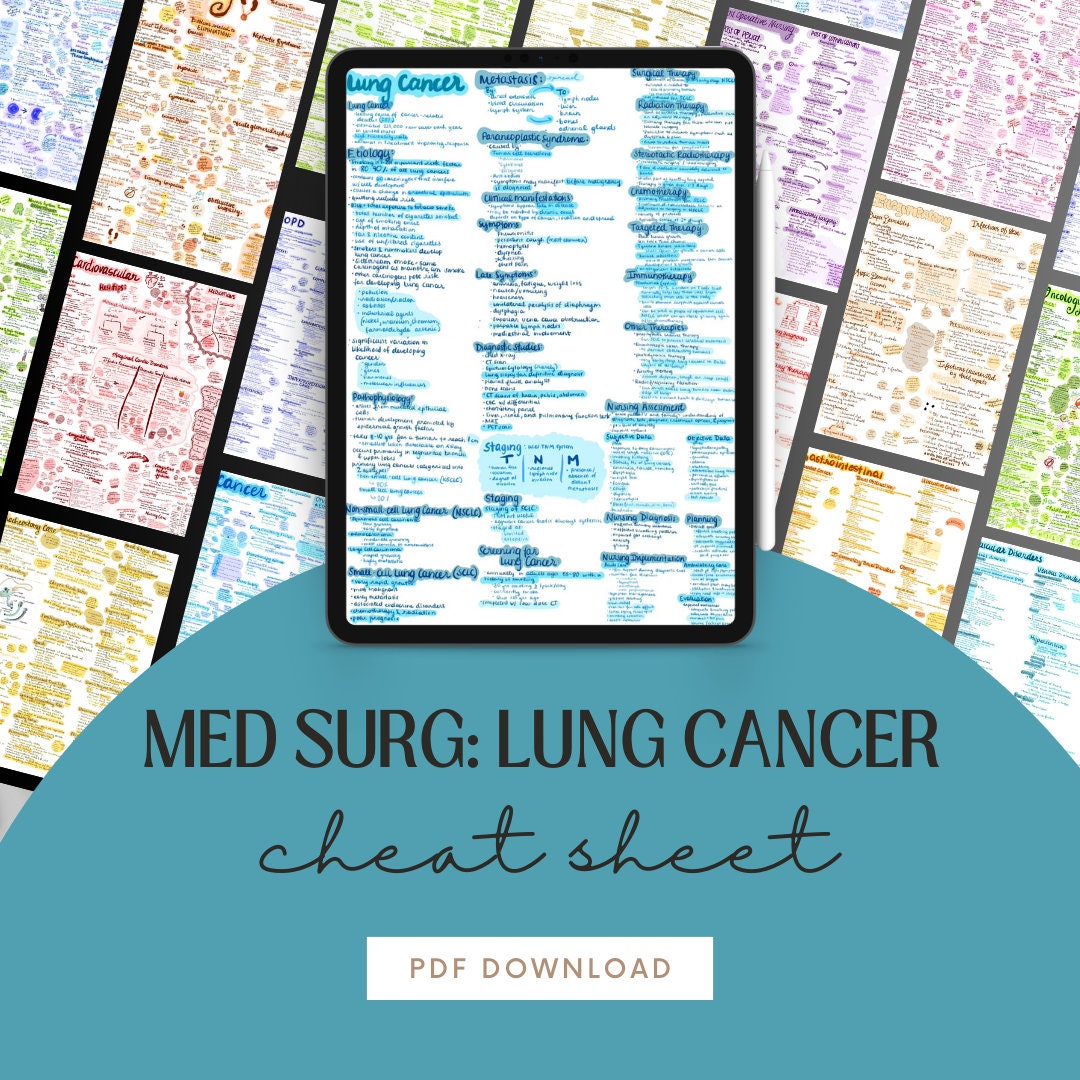 Med Surg: Lung Cancer Nursing Notes Cheat Sheet - Etsy