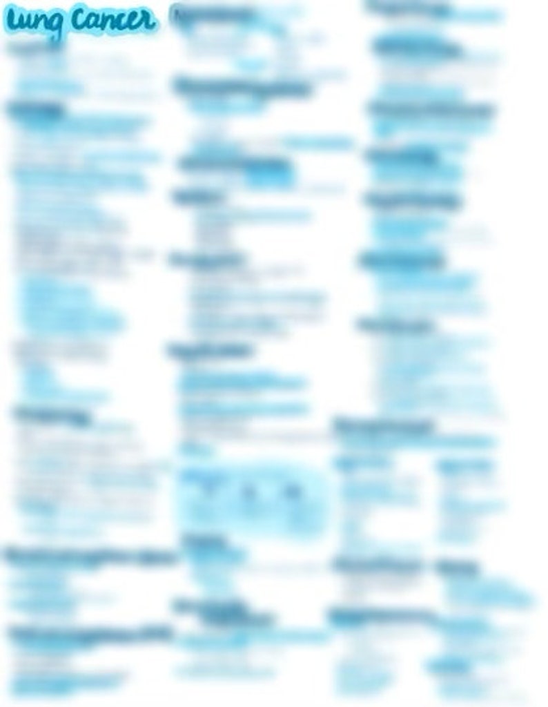 Med Surg: Lung Cancer Nursing Notes Cheat Sheet - Etsy