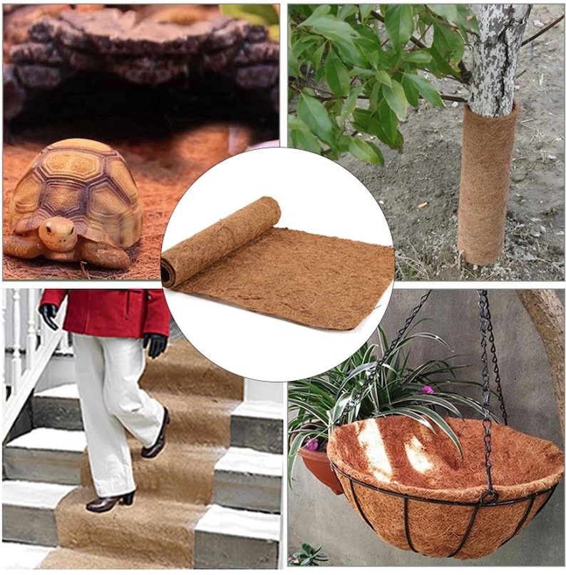 4 Rolls Coconut Coir Liner Sheet Coco Plant Fiber Roll, Coconut Palm ...