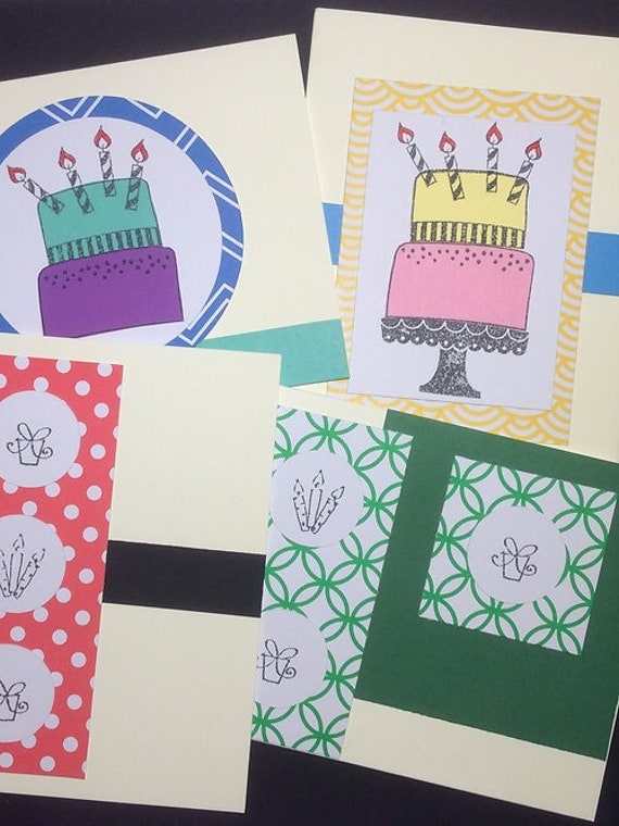 Happy Birthday 4-card Birthday-themed Stationery Set - Etsy