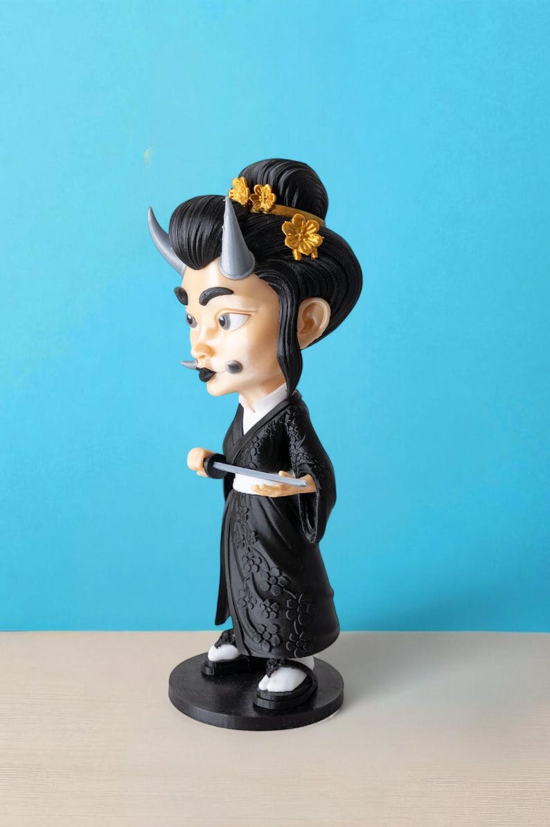 Hannya Chibi Figure: 3D Printed Japanese Oni Decor - Etsy