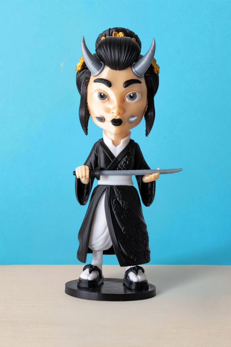 Hannya Chibi Figure: 3D Printed Japanese Oni Decor - Etsy