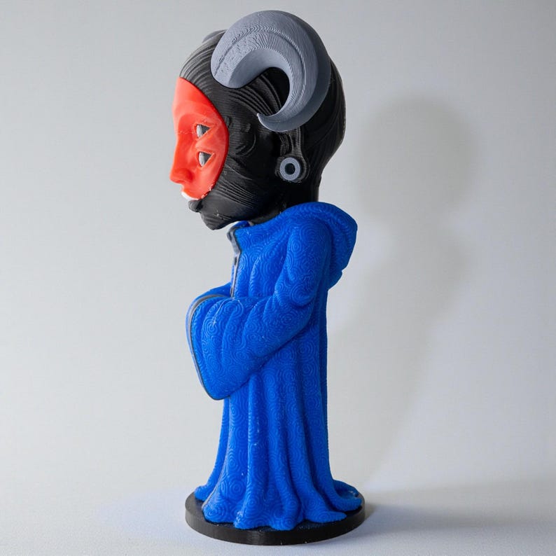 Horned Demon Statue (four-eyed) | 20cm Gothic Fantasy Figurine | 3D ...