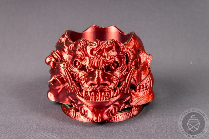 3D Printed ART- Pot - Multi Face Pot- Flowerpot Japanese Oni Demon ...