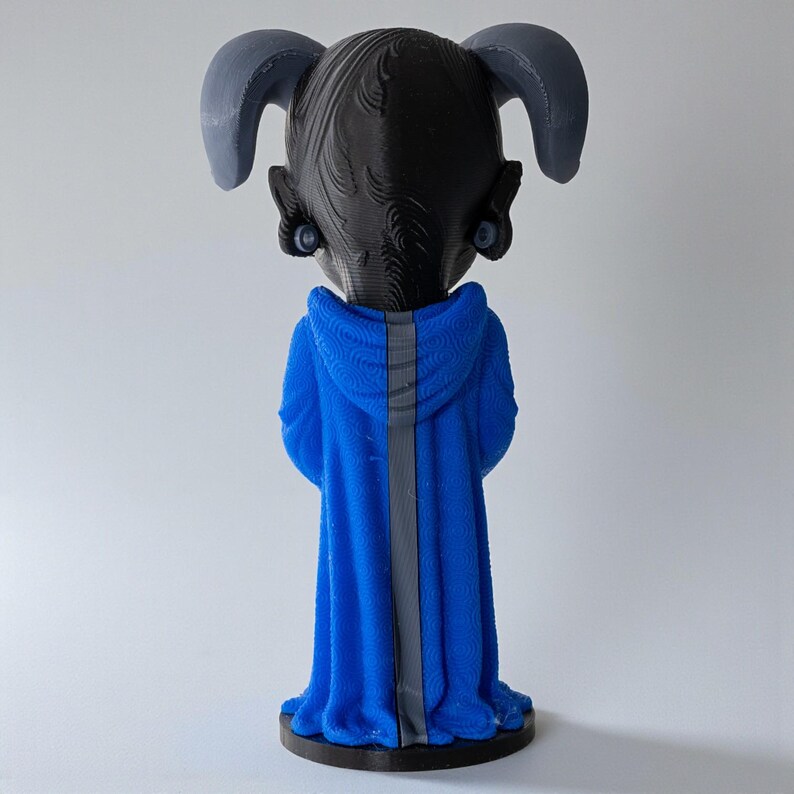 Horned Demon Statue (four-eyed) | 20cm Gothic Fantasy Figurine | 3D ...