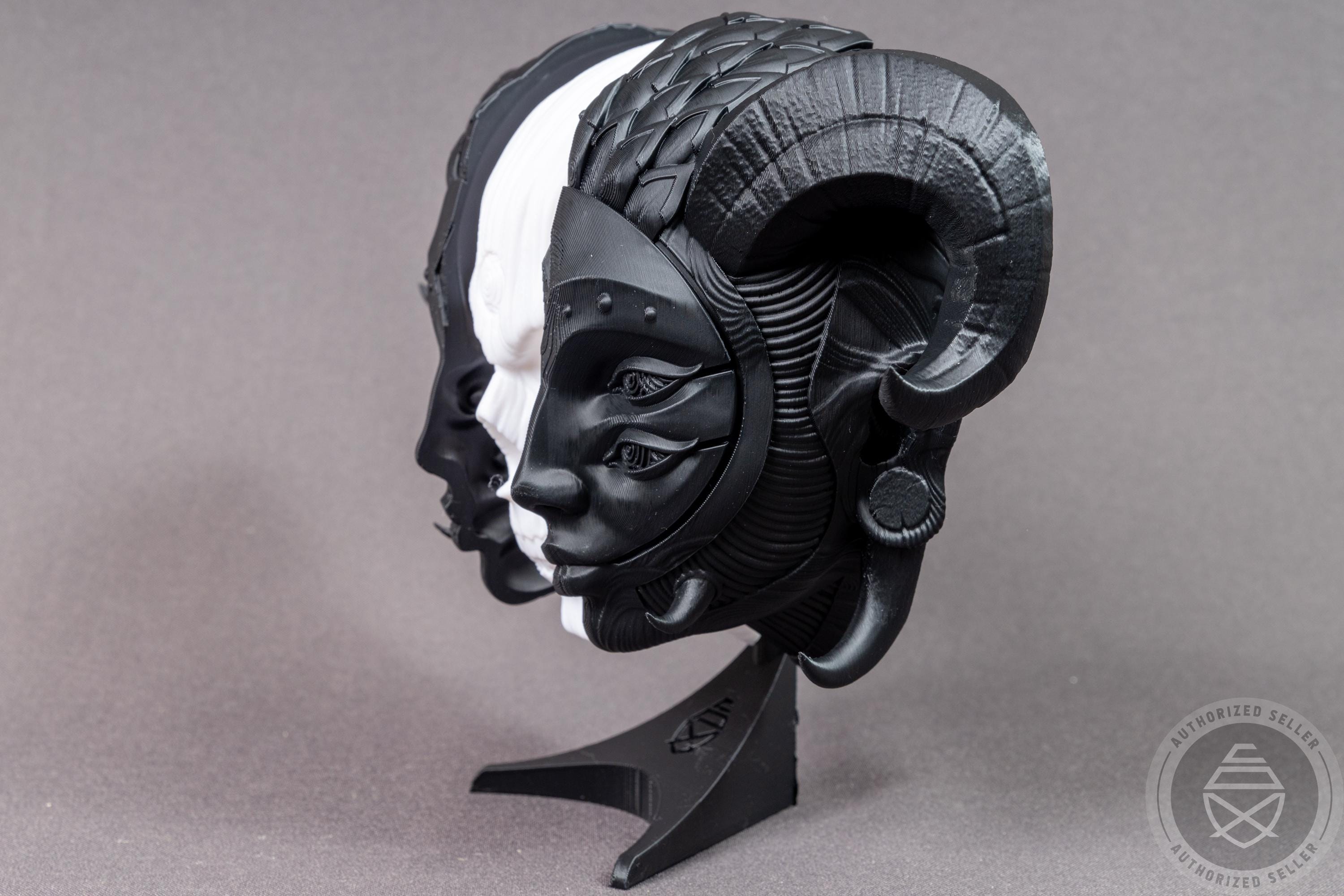 Succubus Wall Mask - 3D Printed, Dual-face Design With Skull, Gothic ...