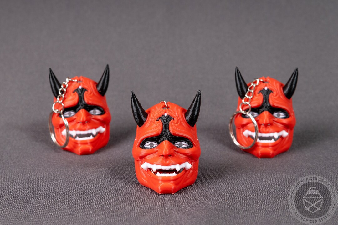 Keychain Japanese Hannya Demon Devil Mask Keyring Yakuza 3D Printed - Etsy