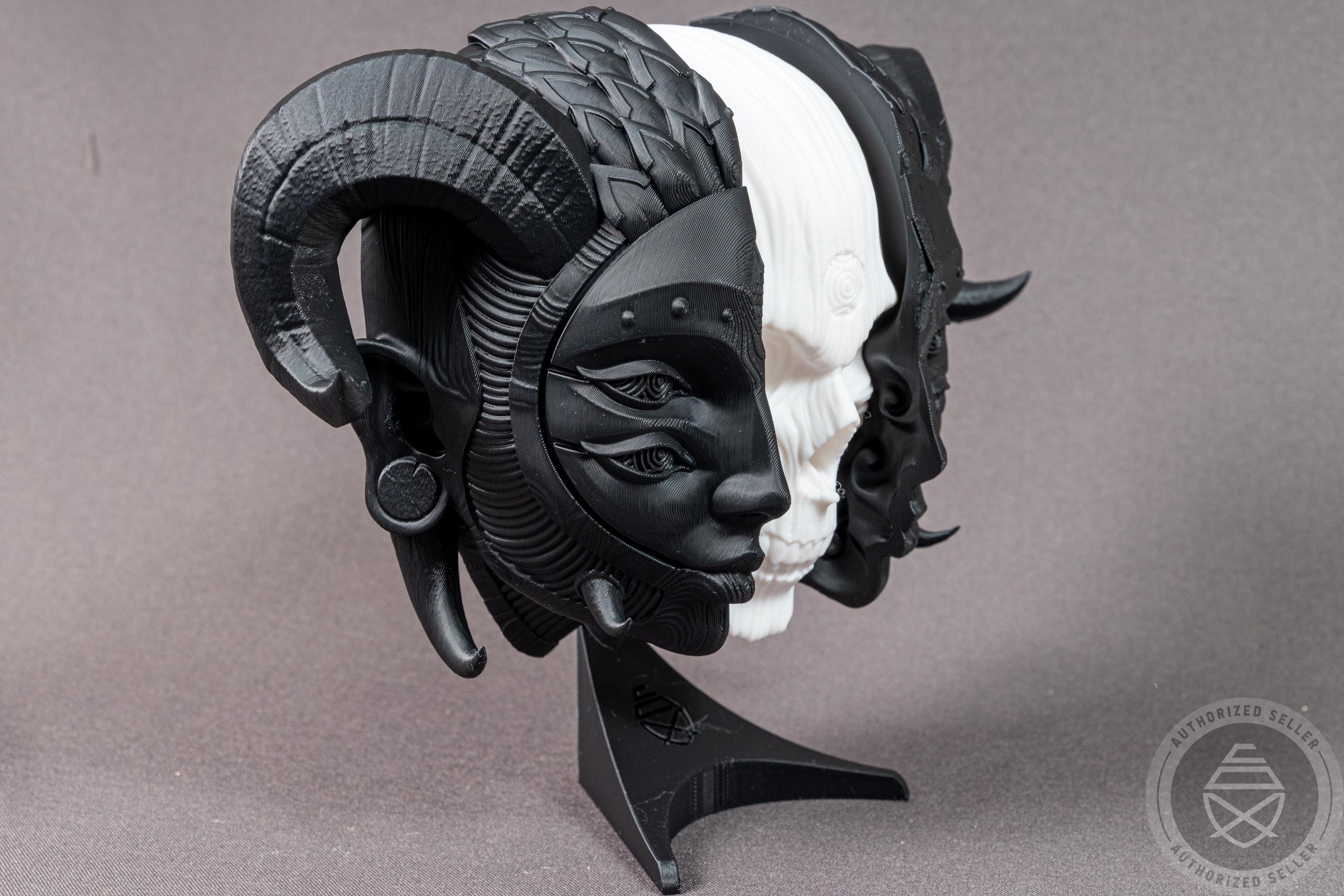 Succubus Wall Mask - 3D Printed, Dual-face Design With Skull, Gothic ...