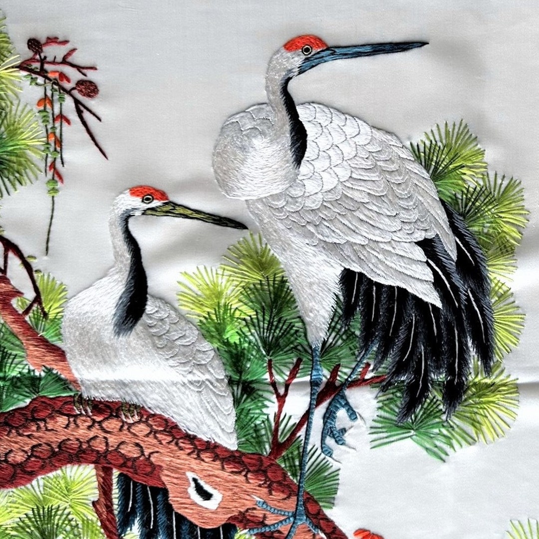 High Quality Chinese Silk Embroidery, Vintage Asian Silk Embroidery ...