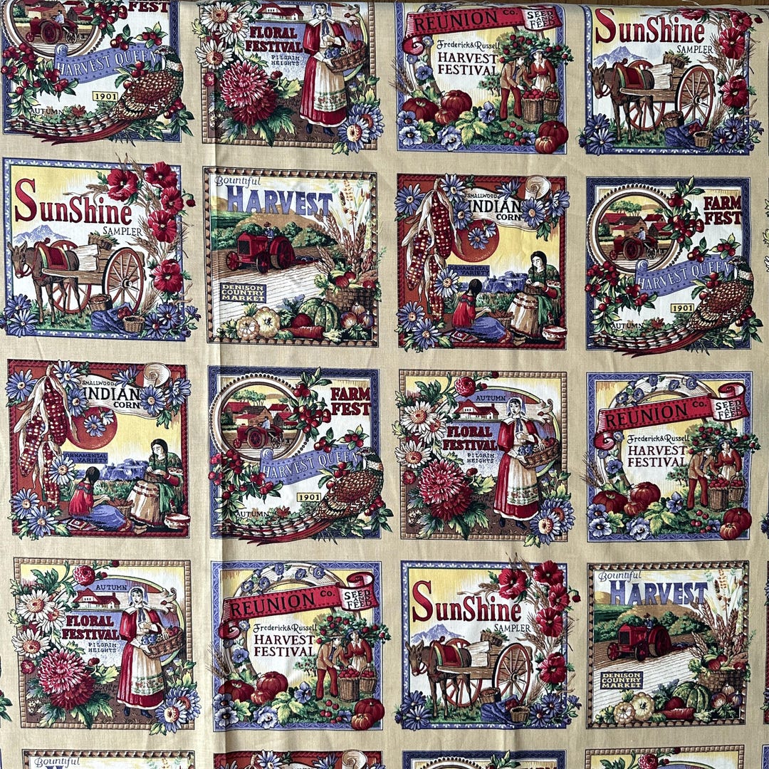 Sharon Kessler Fabric 44" X 35", Concord Fabrics, 30 Blocks Fall ...