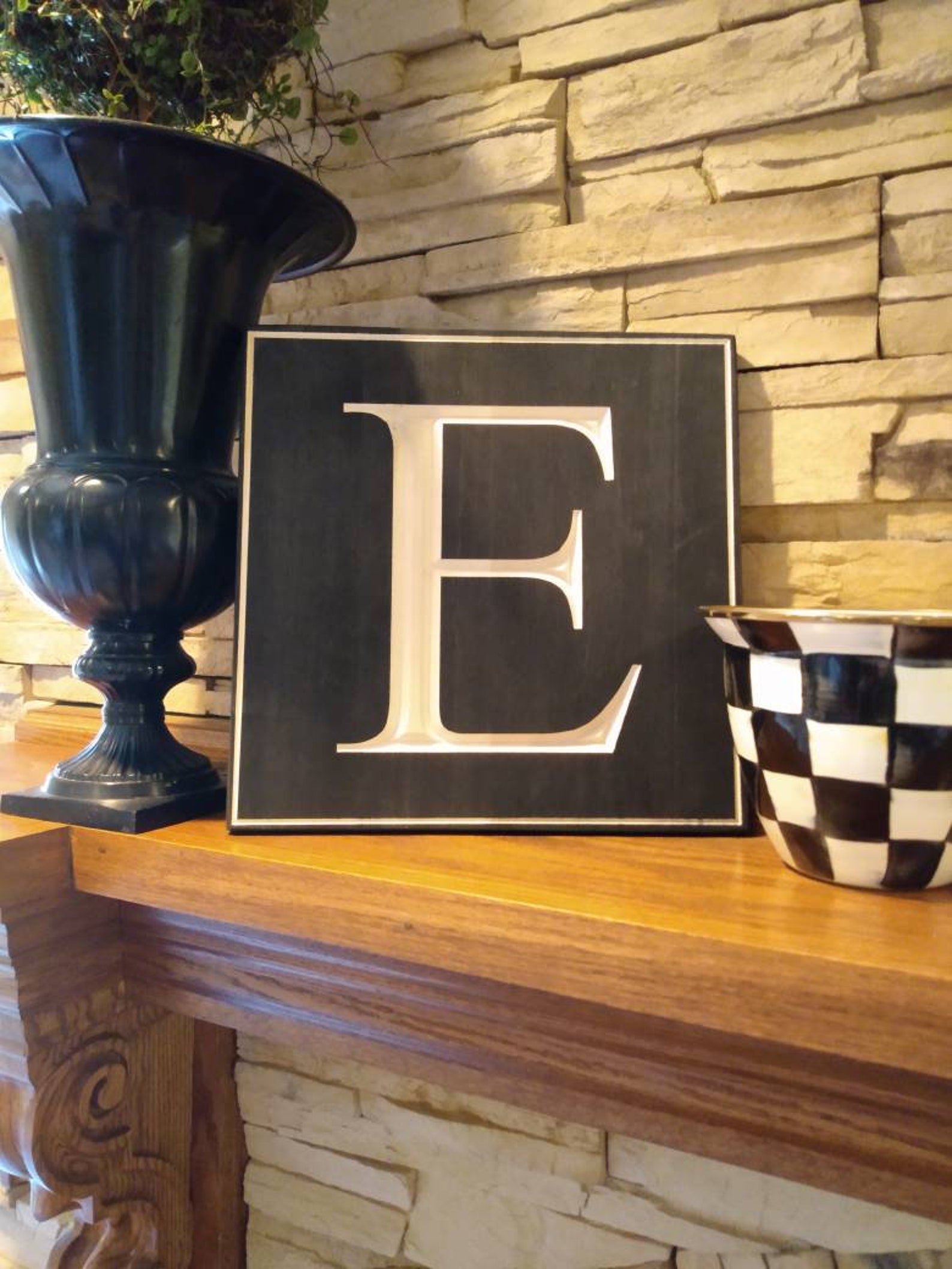 Engraved Letter E Times New Roman Font Wood Wall Art Wood - Etsy