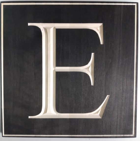 Engraved Letter E Times New Roman Font Wood Wall Art Wood - Etsy