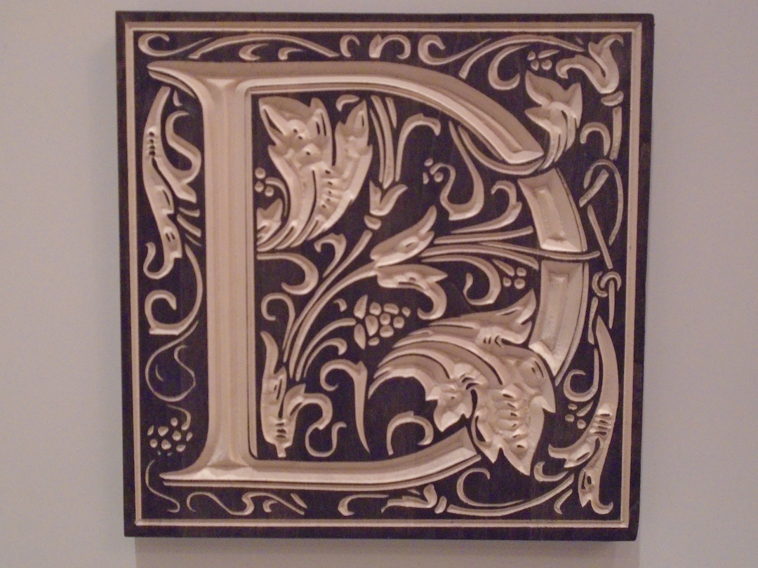 Illuminated Letter D, Wood Wall Art, Wood Engraving, William Morris ...