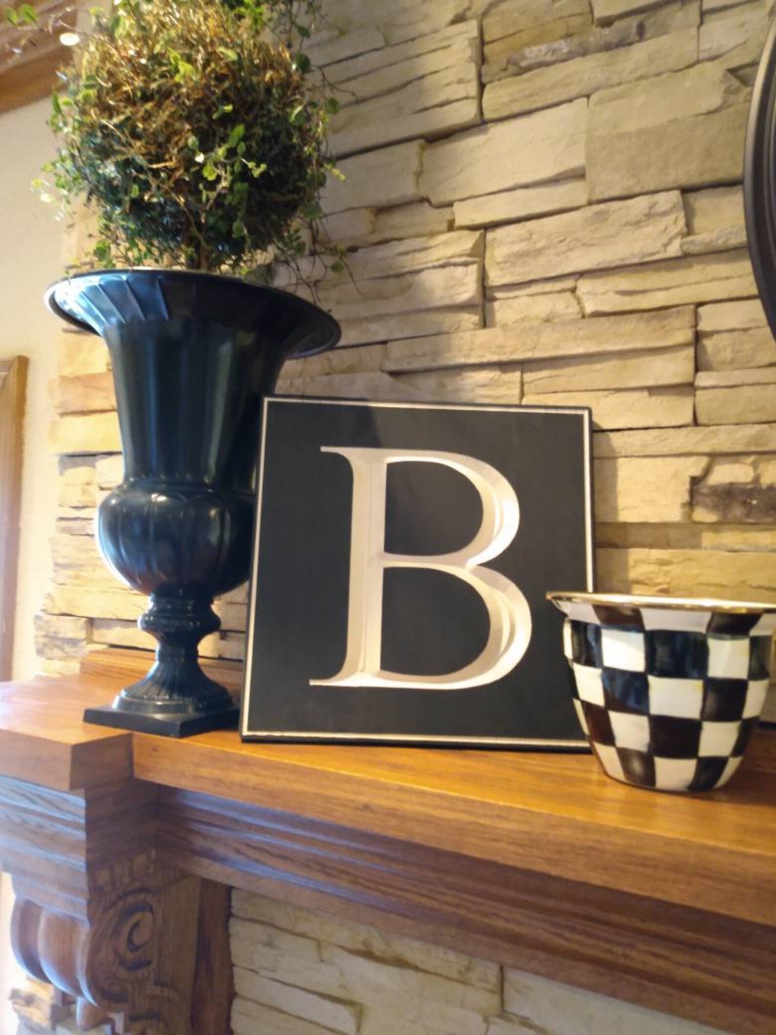 Engraved Letter B Times New Roman Font Wood Wall Art Wood - Etsy