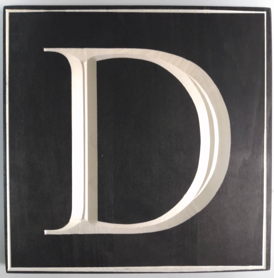 Engraved Letter D, Times New Roman Font, Wood Wall Art, Wood Decor ...