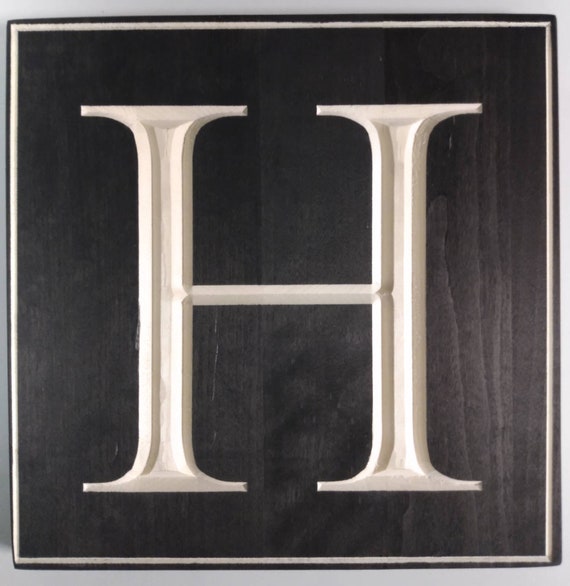 Engraved Letter H Times New Roman Font Wood Wall Art Wood - Etsy