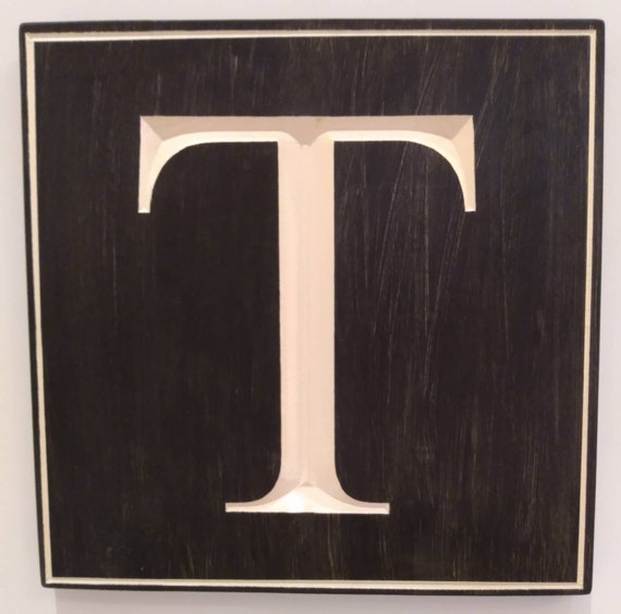 Engraved Letter T Times New Roman Font Wood Wall Art Wood | Etsy