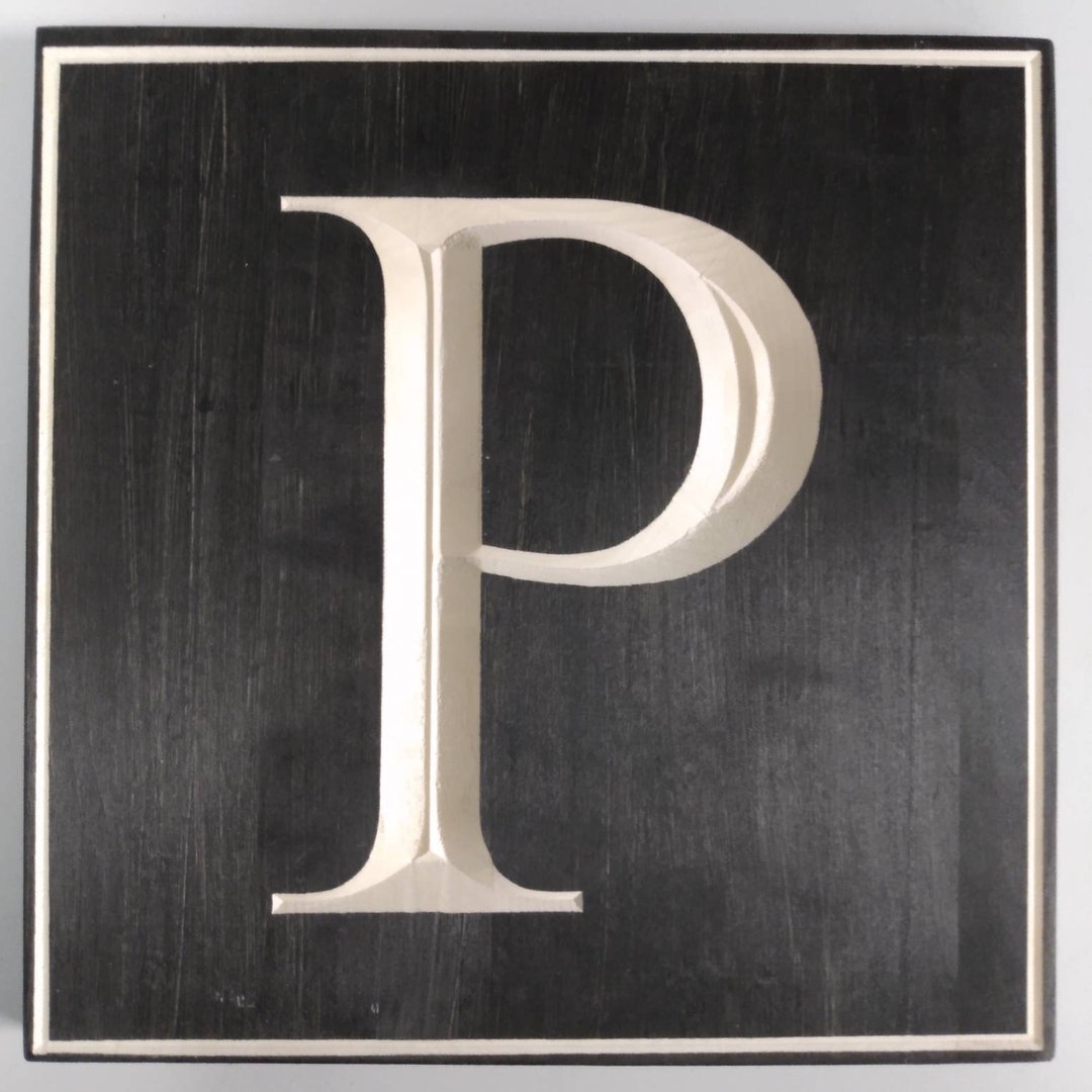 Engraved Letter P, Times New Roman Font, Wood Wall Art, Wood Decor - Etsy