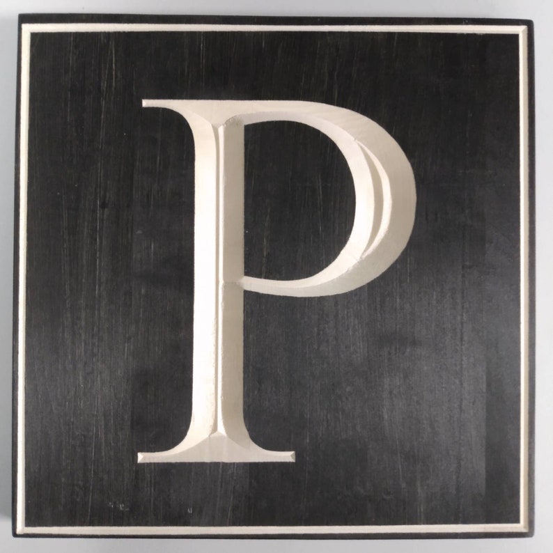 Engraved Letter P, Times New Roman Font, Wood Wall Art, Wood Decor - Etsy