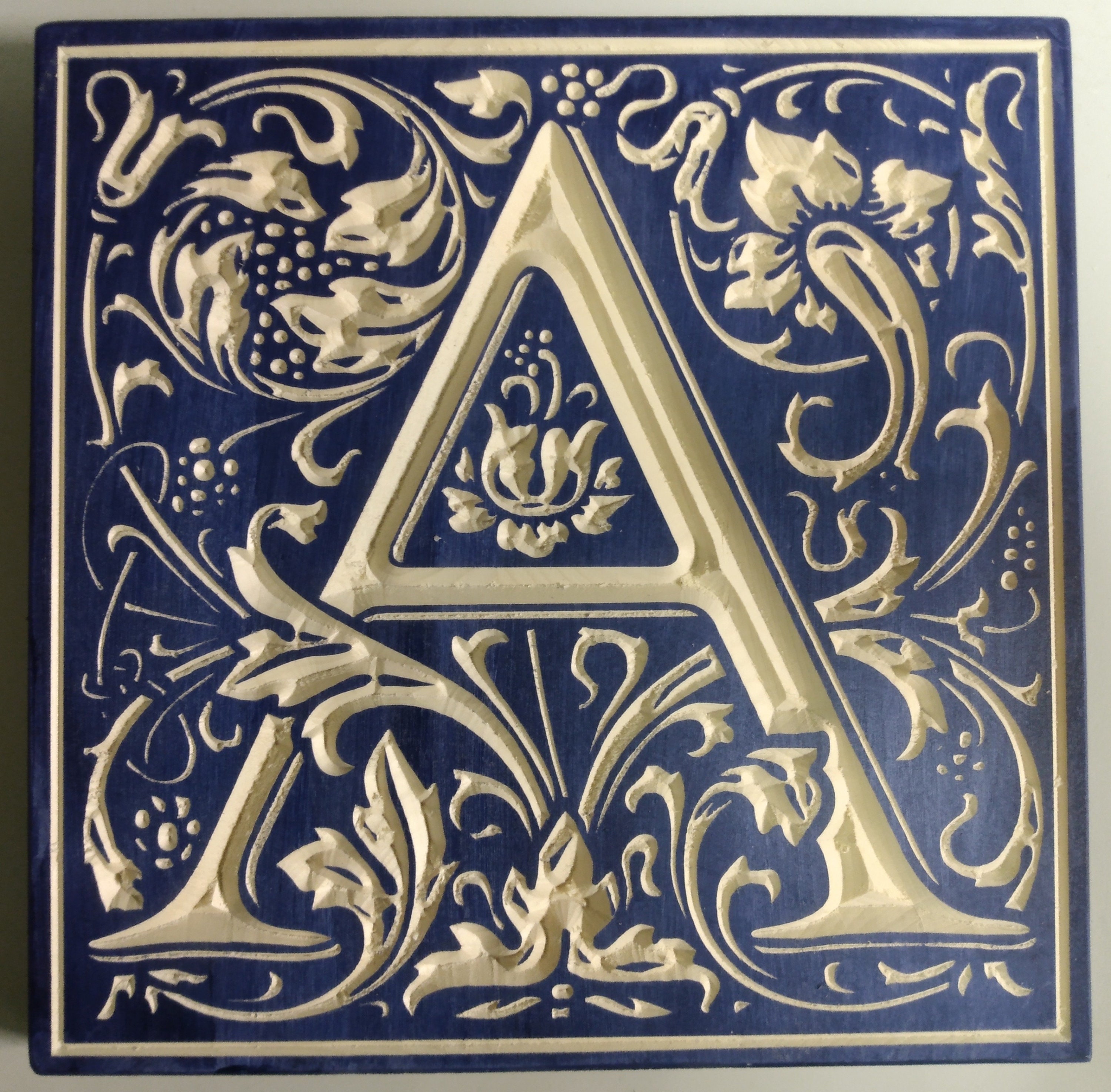 Illuminated Letter B Wood Wall Art Wood Engraving William - Etsy