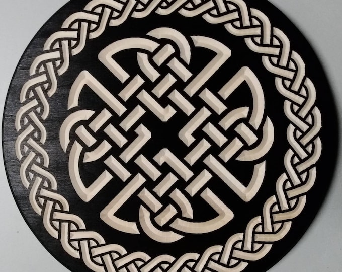Celtic Dara Knot Engraving, Eternal Knot, Celtic Wall Art, Wood Decor ...