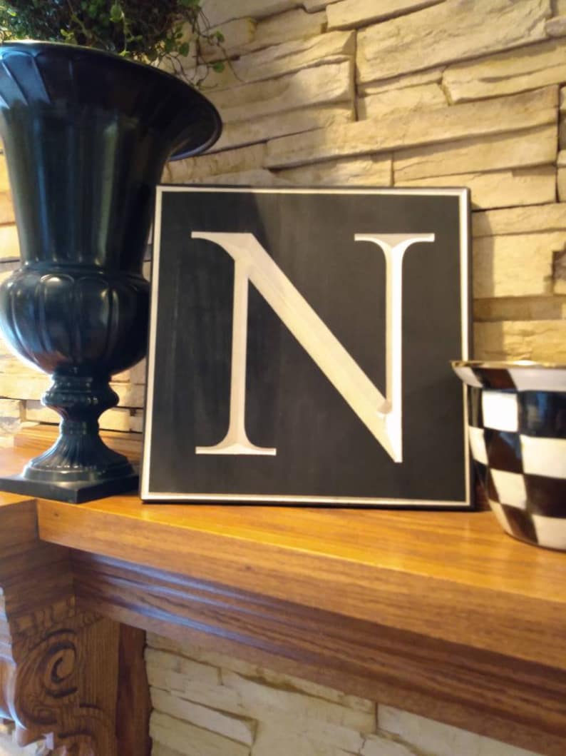 Engraved Letter N, Times New Roman Font, Wood Wall Art, Wood Decor - Etsy