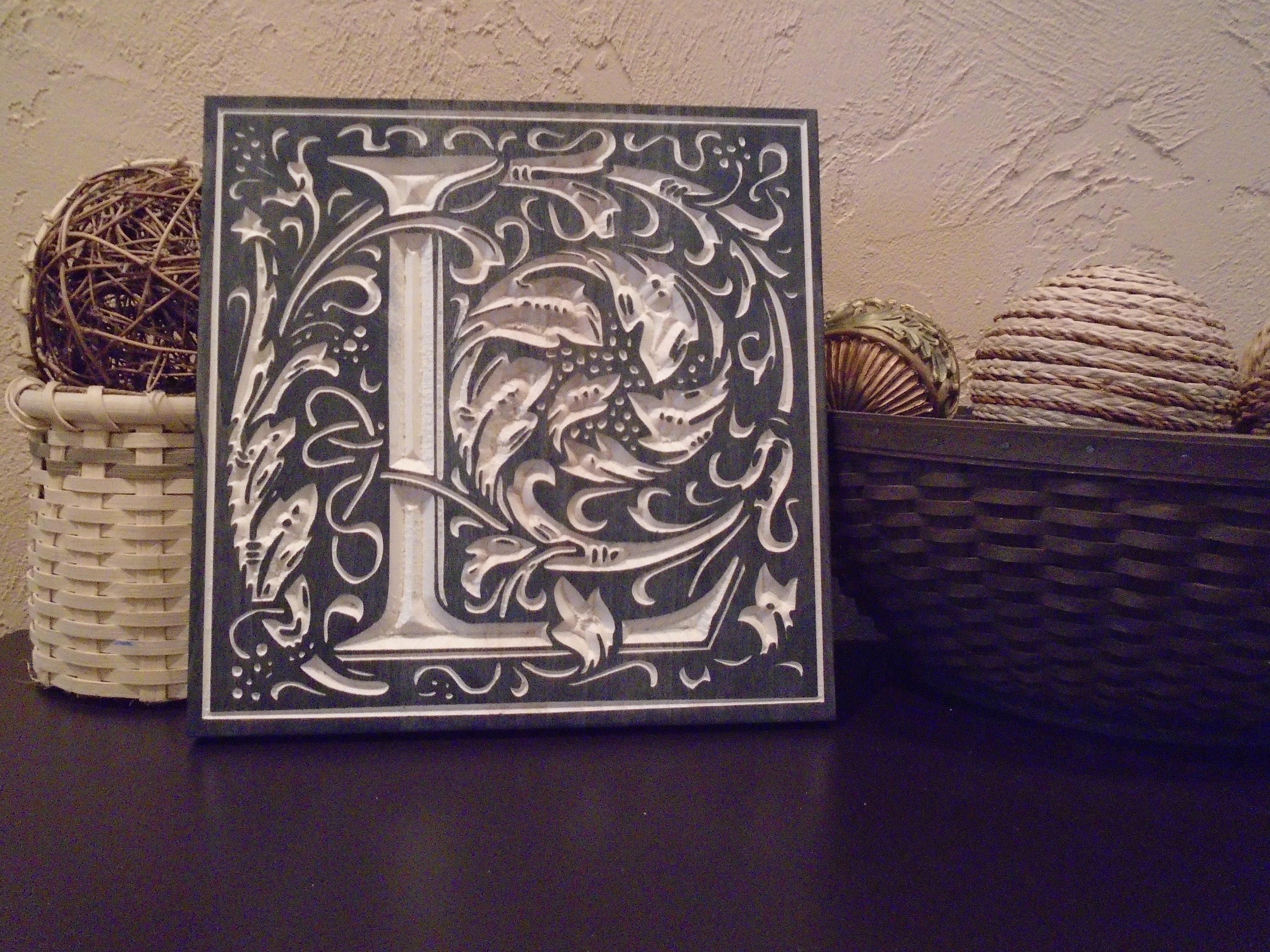 Illuminated Letter L, Wood Wall Art, Wood Engraving, William Morris ...