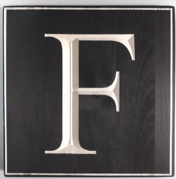 Engraved Letter F Times New Roman Font Wood Wall Art Wood | Etsy