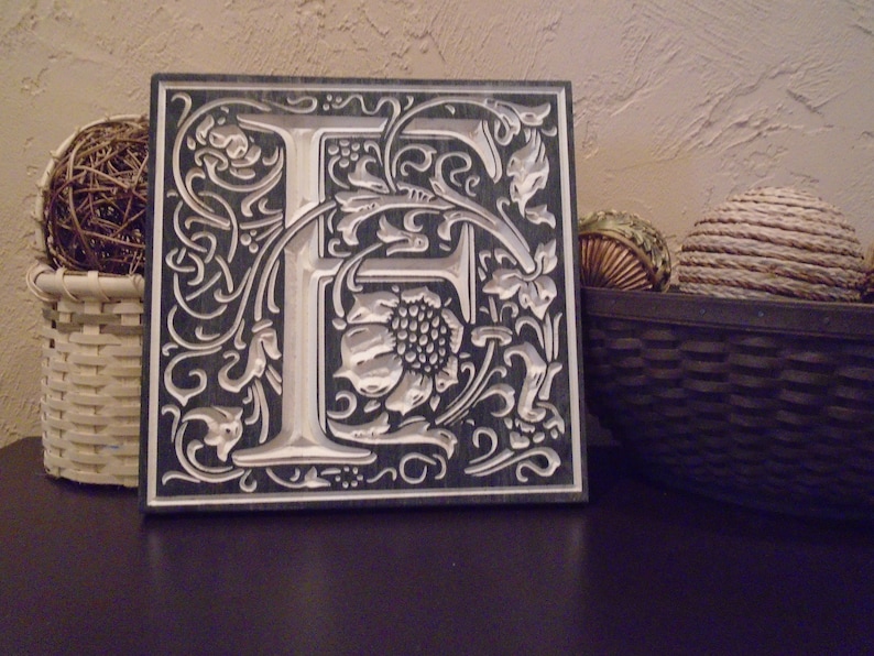 Illuminated Letter F, Wood Wall Art, Wood Engraving, William Morris ...