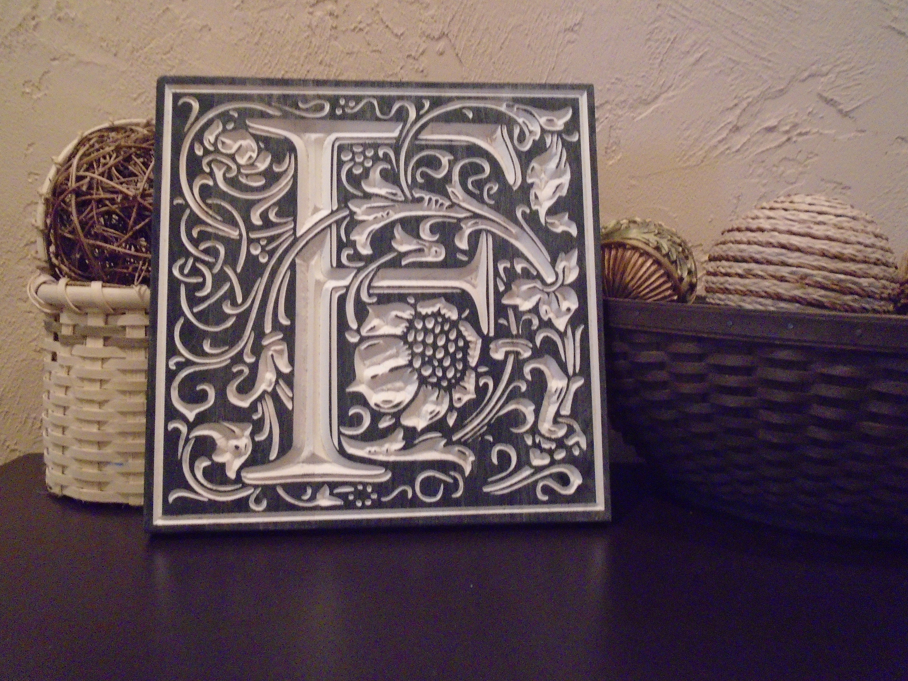 Illuminated Letter F Wood Wall Art Wood Engraving William - Etsy