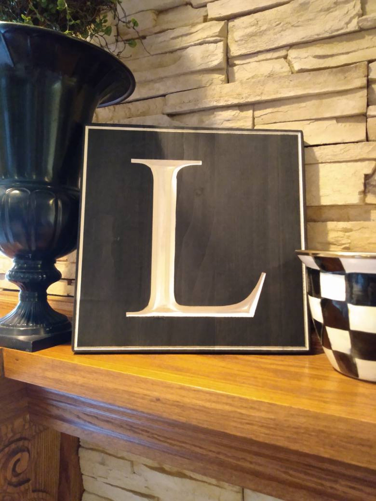 Engraved Letter L, Times New Roman Font, Wood Wall Art, Wood Decor - Etsy