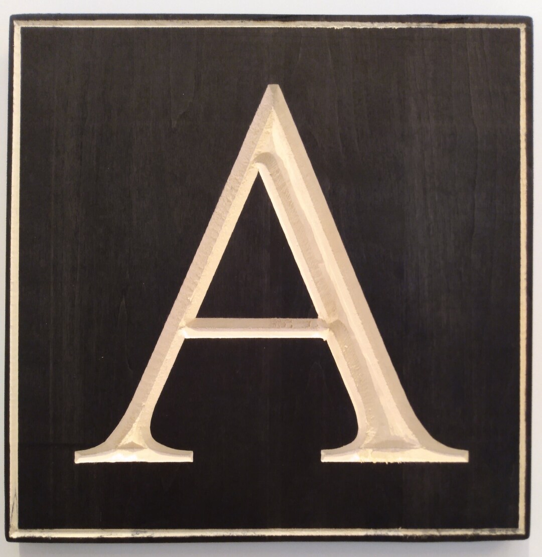 Engraved Letter A, Times New Roman Font, Wood Wall Art, Wood Decor - Etsy