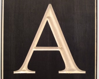 Engraved Letter C, Times New Roman Font, Wood Wall Art, Wood Decor - Etsy