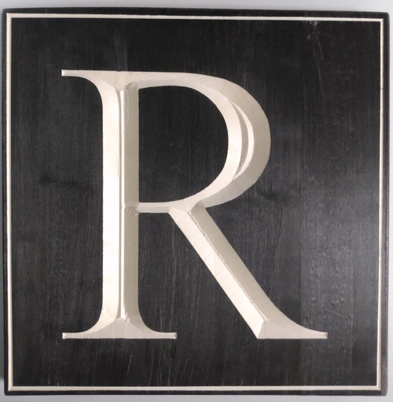 Engraved Letter R, Times New Roman Font, Wood Wall Art, Wood Decor - Etsy